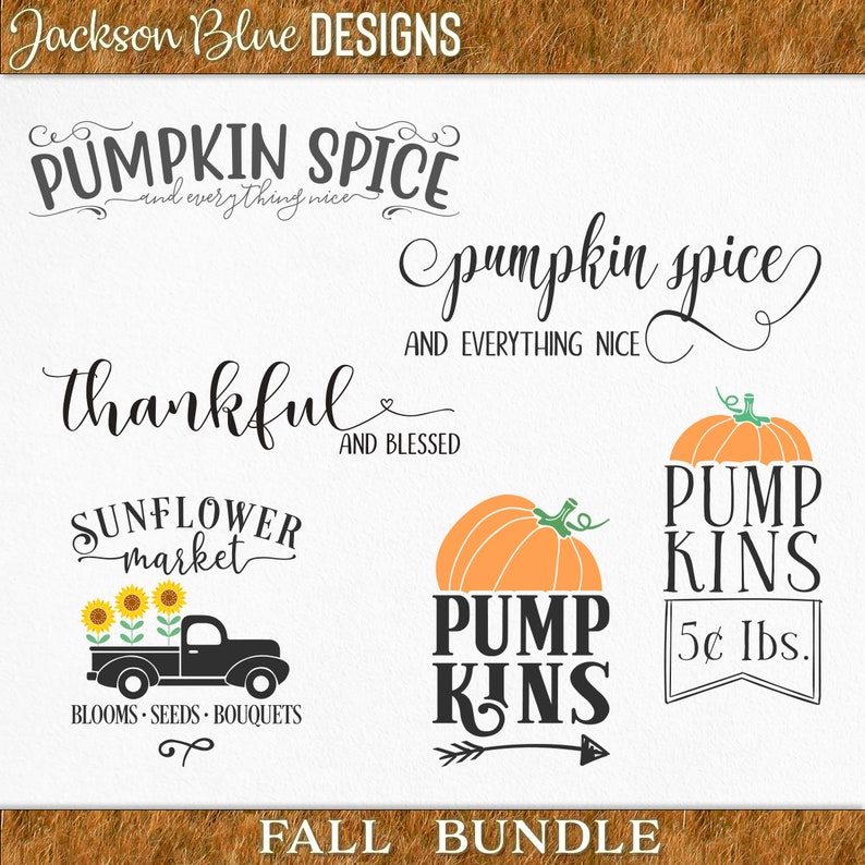 Fall SVG Bundle. Rustic Fall Designs. 45 Design Bundle | Etsy