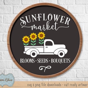 Sunflower Market SVG Download. Fall Decor Sign Design Svg. Autumn Svg ...