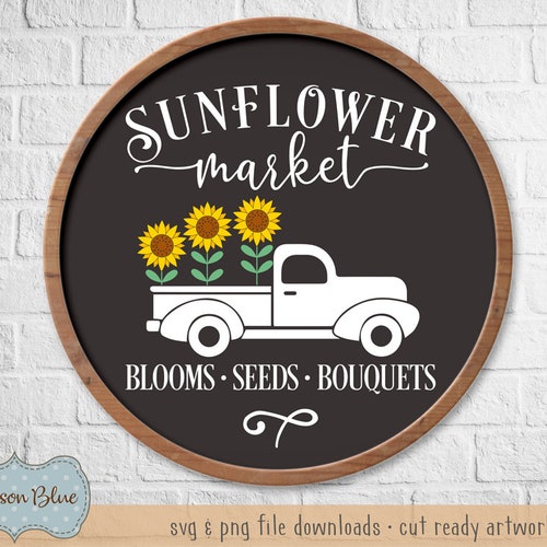 Sunflower Market SVG Download. Fall Decor Sign Design Svg. - Etsy