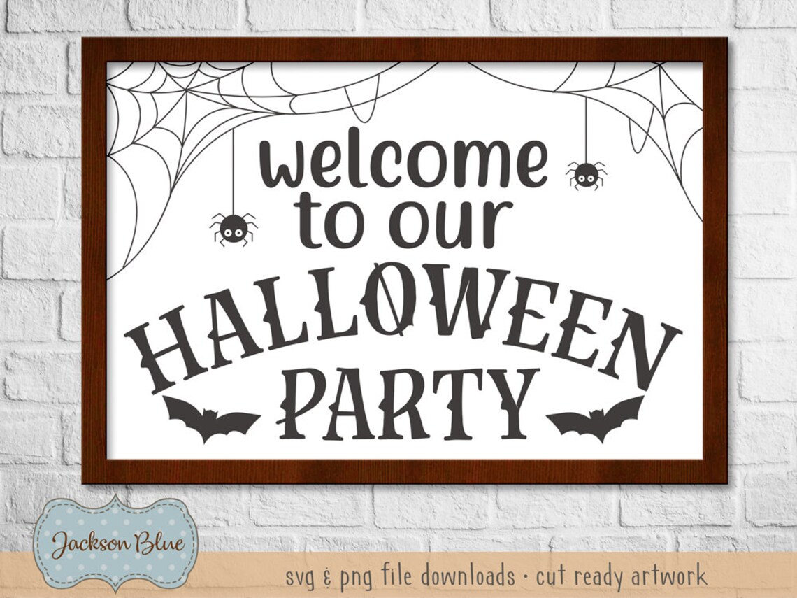 Welcome to Our Halloween Party SVG download. Halloween sign | Etsy