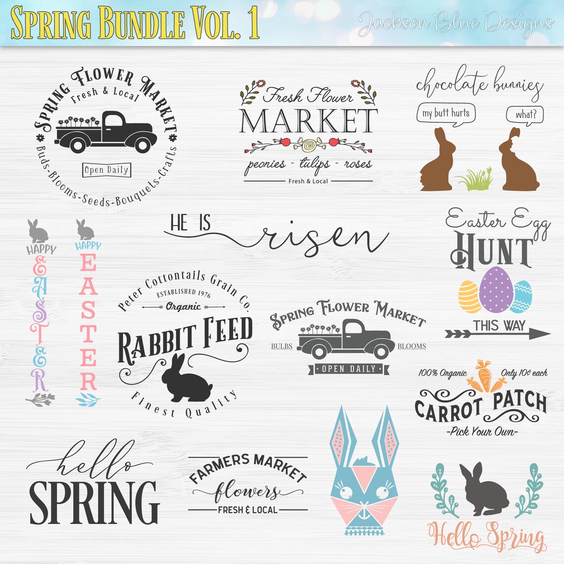 Easter and spring SVG bundle. Rustic easter and spring | Etsy