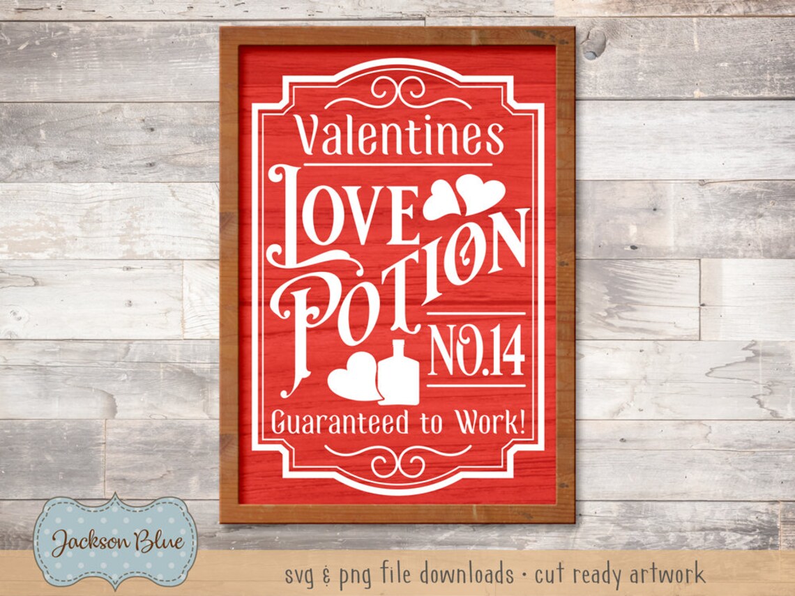 Valentines Love Potion SVG cut file. Rustic Valentines Day | Etsy