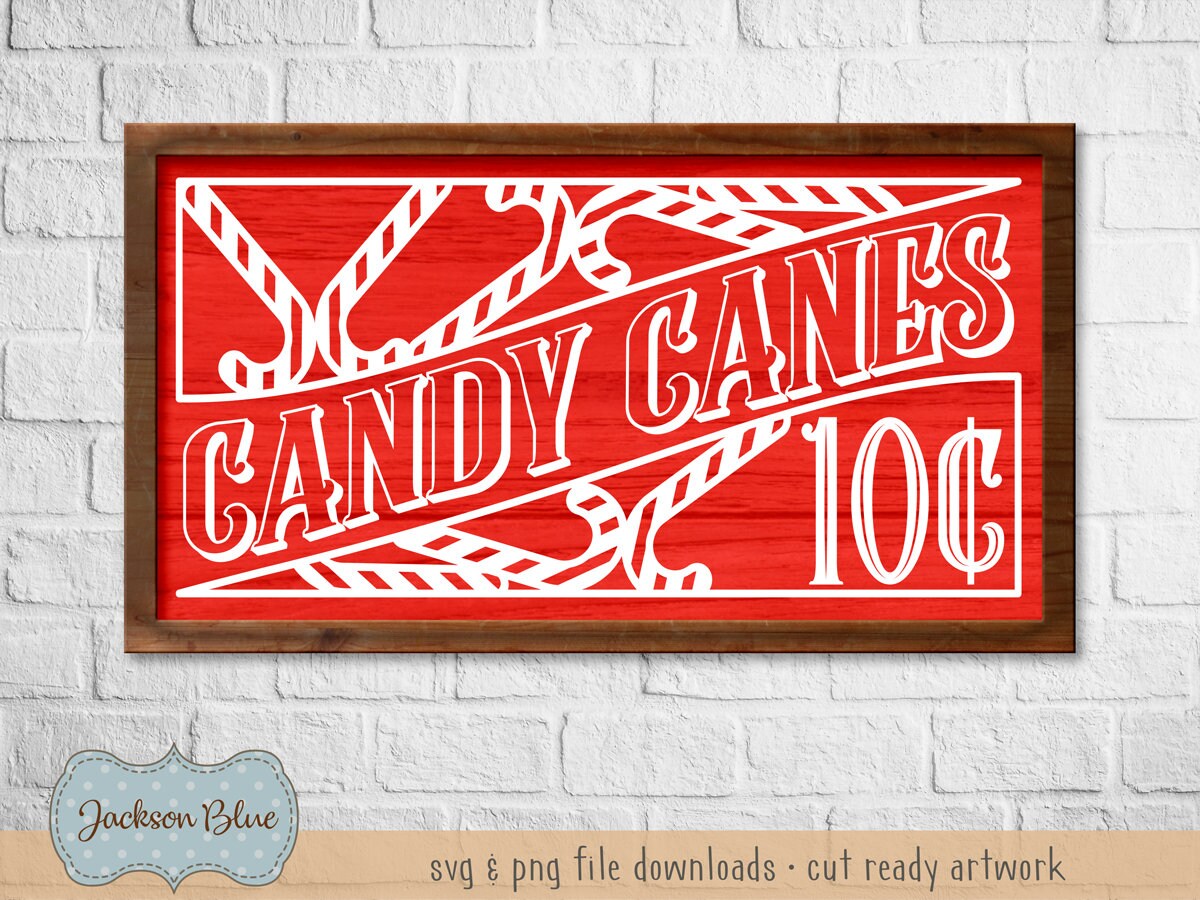 Candy Canes 10 Cents Svg. Christmas Candy Svg Cut File. - Etsy
