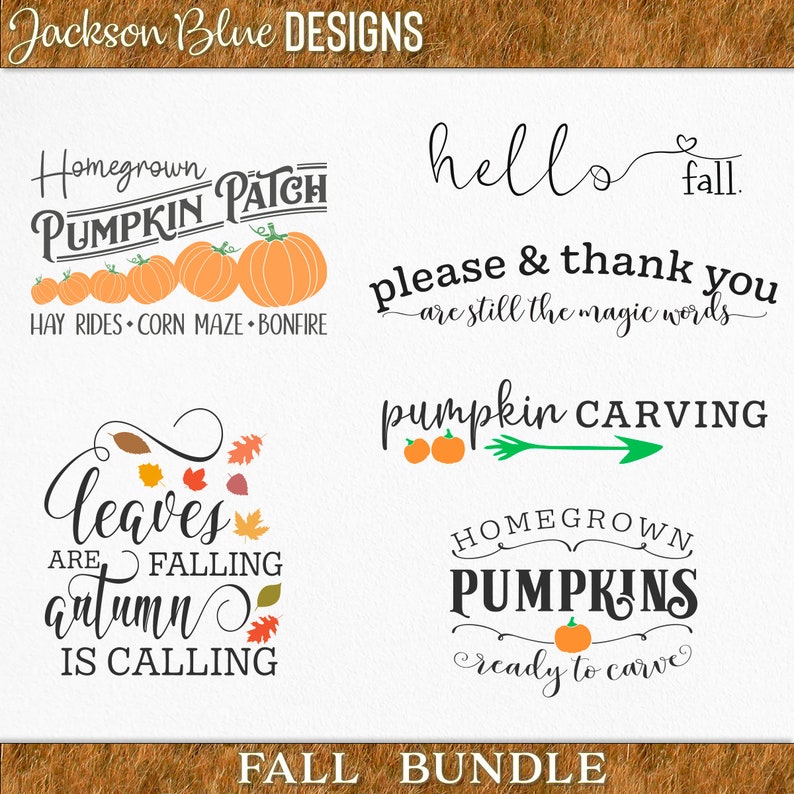 Fall SVG Bundle. Rustic Fall Designs. 45 Design Bundle | Etsy