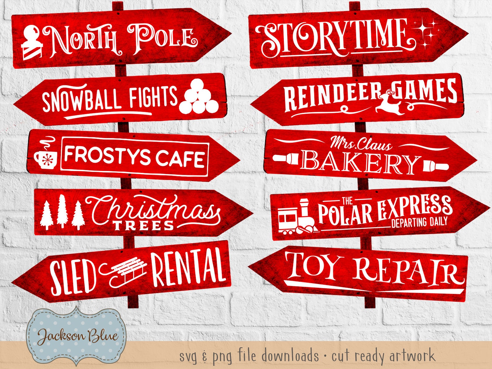 Christmas Direction Post Signs SVG. Christmas Svg Cut File. - Etsy ...