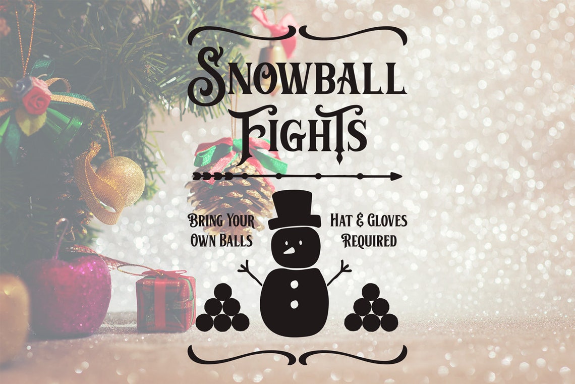 Snowball Fight Christmas Svg. Christmas Svg Cut File. Rustic Holiday ...