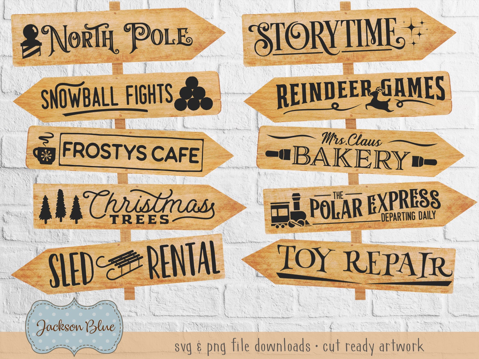 Christmas Direction Post Signs SVG. Christmas Svg Cut File. - Etsy