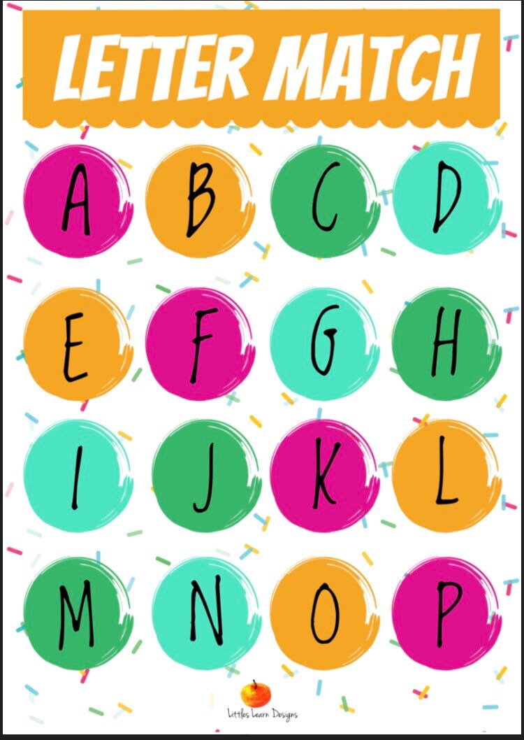 Play and Learn Kit: Alphabet Matching Activity uppercase & - Etsy