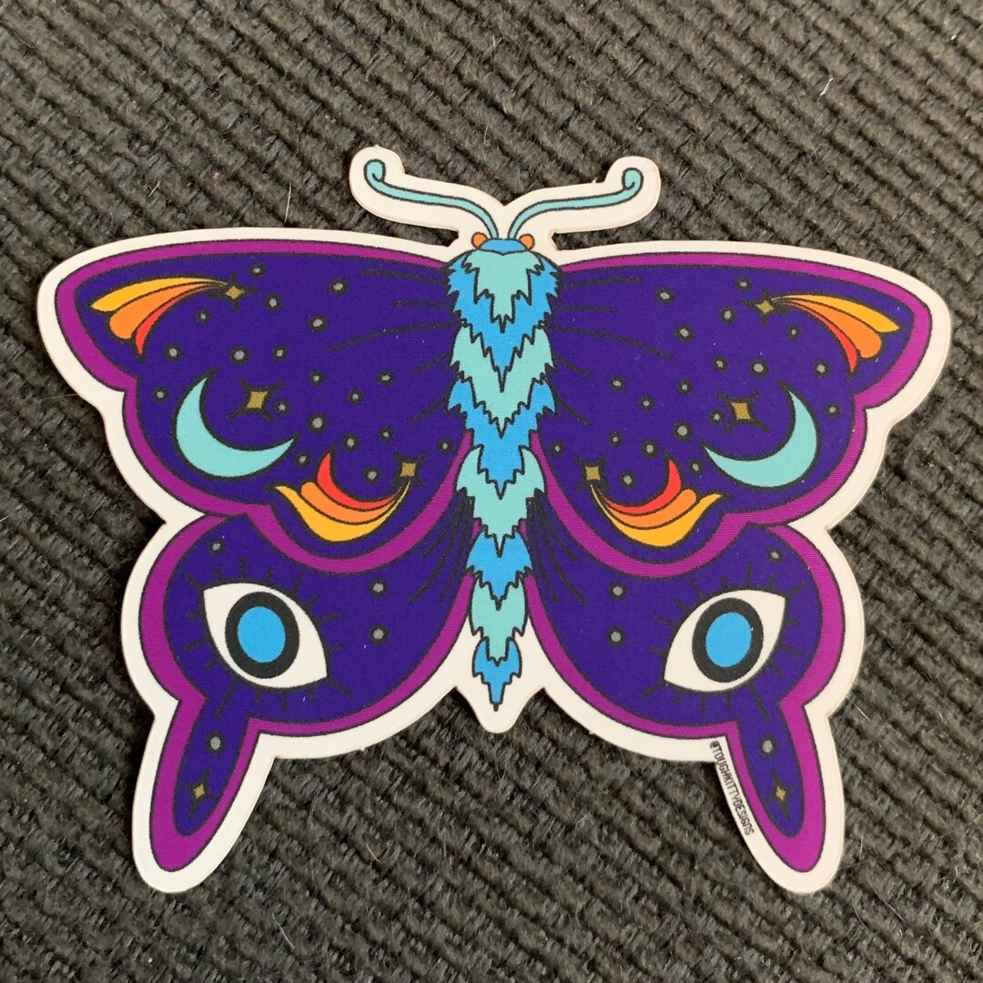 Lunar Moth Matte Vinyl Sticker - Etsy