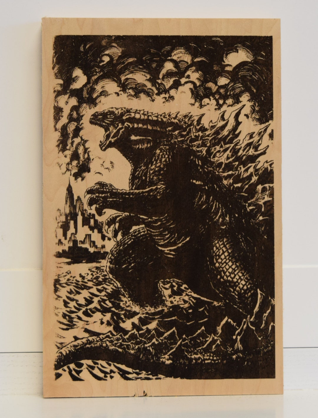 Laser Etched Godzilla Art - Etsy