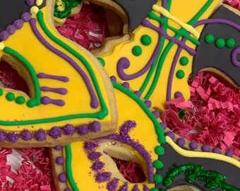 Mardi gras cookies | Etsy