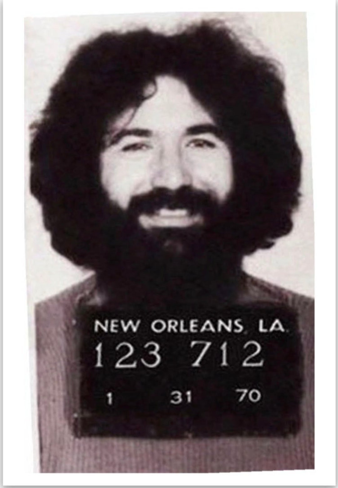 Jer-bear Mug Shot! Jerry Garcia Mug Shot Sticker - Etsy