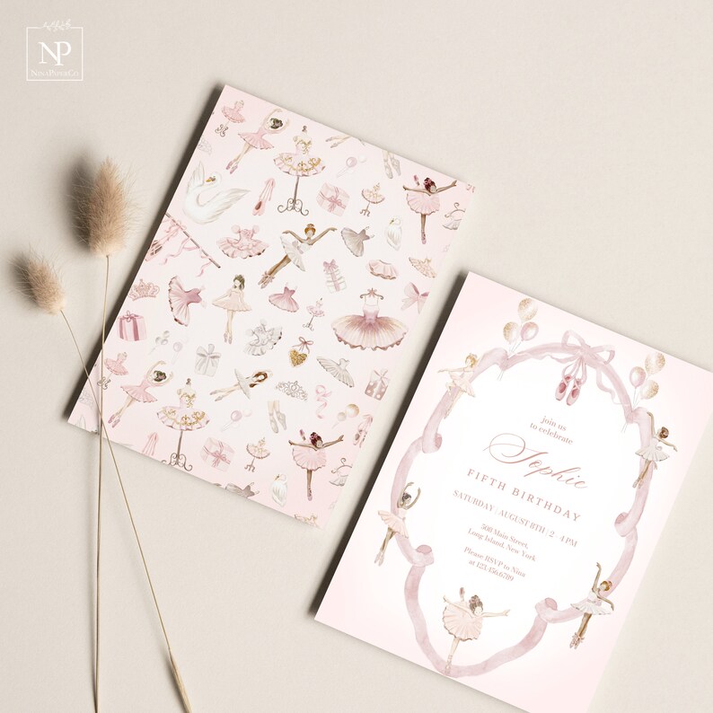 Ballerina Birthday Invitation Template Ballerina Birthday - Etsy