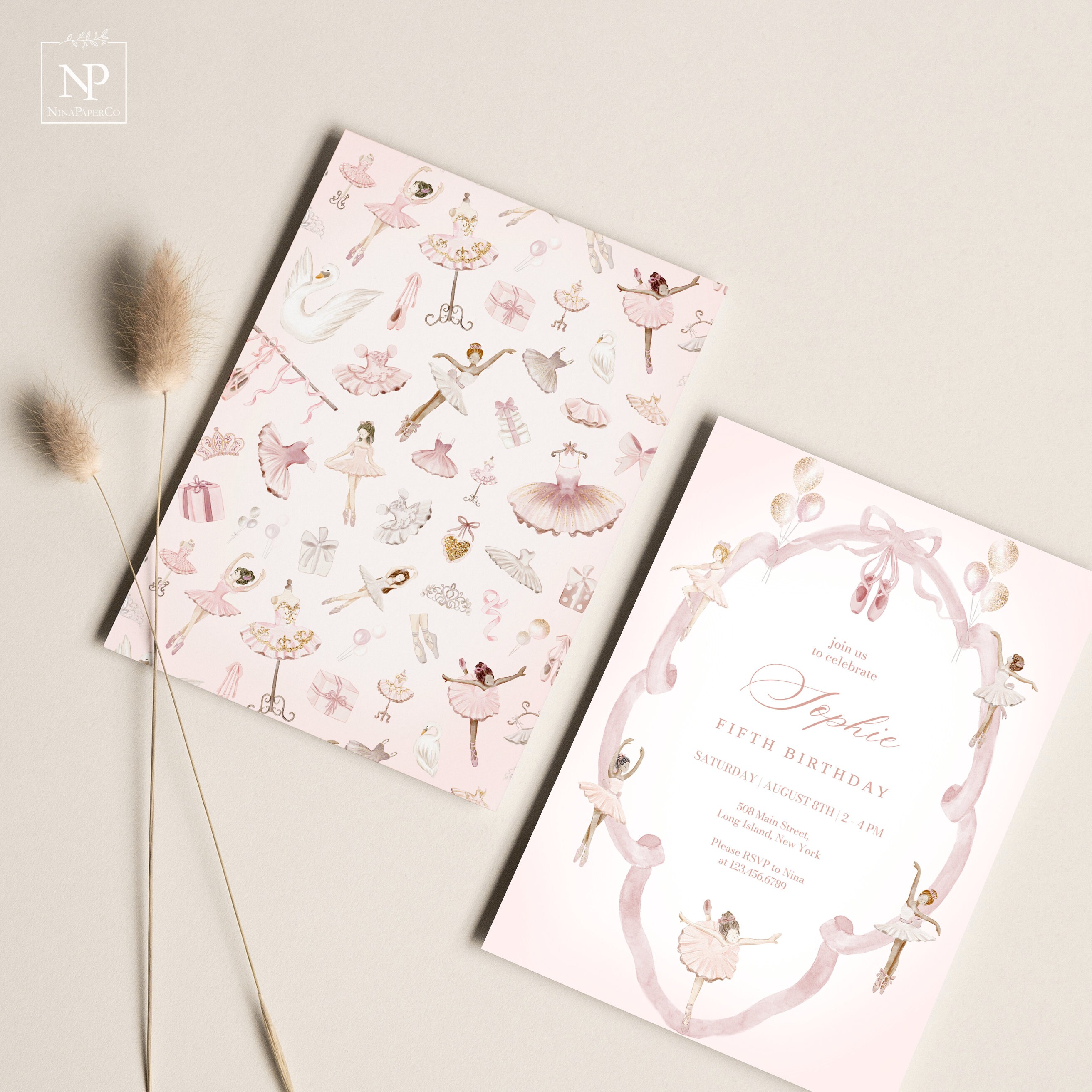 Ballerina Birthday Invitation Template Ballerina Birthday - Etsy
