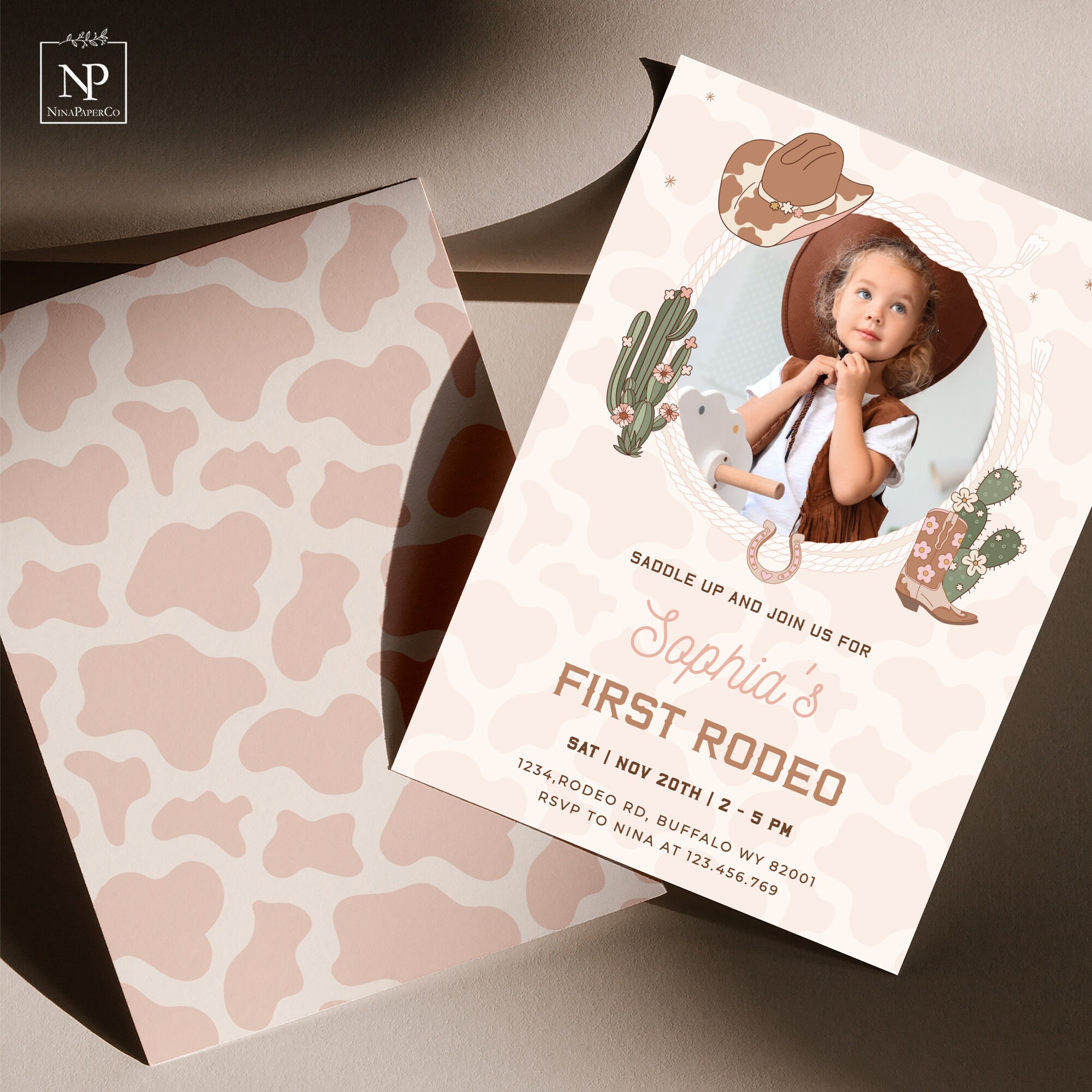 Printable My First Rodeo Invitation Template Wild West Cowgirl 1st ...