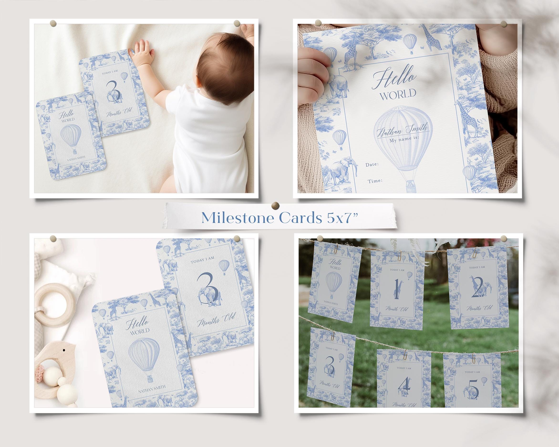 Blue Toile Baby Shower Invitation Bundle, Chinoiserie Baby Shower Party ...