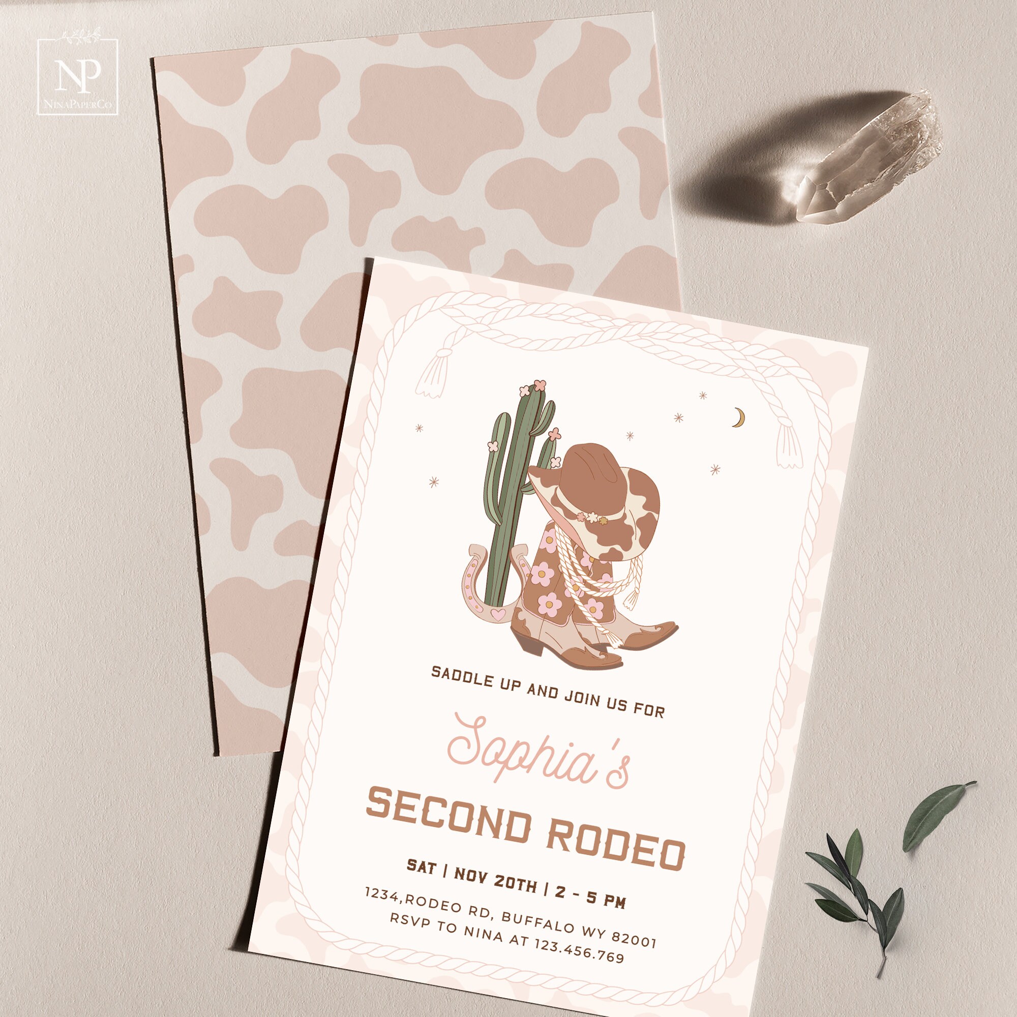 Editable My Second Rodeo Invitation Template, Wild West Invite, 2nd ...