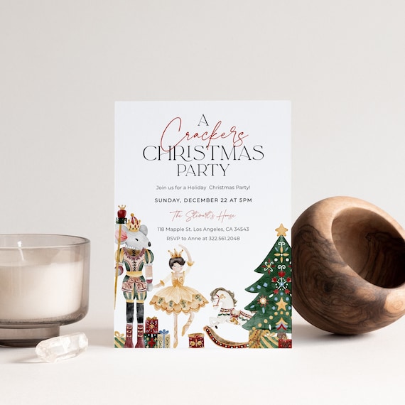 Nutcracker Holiday Party Invitation Template, Christmas Party Invite ...