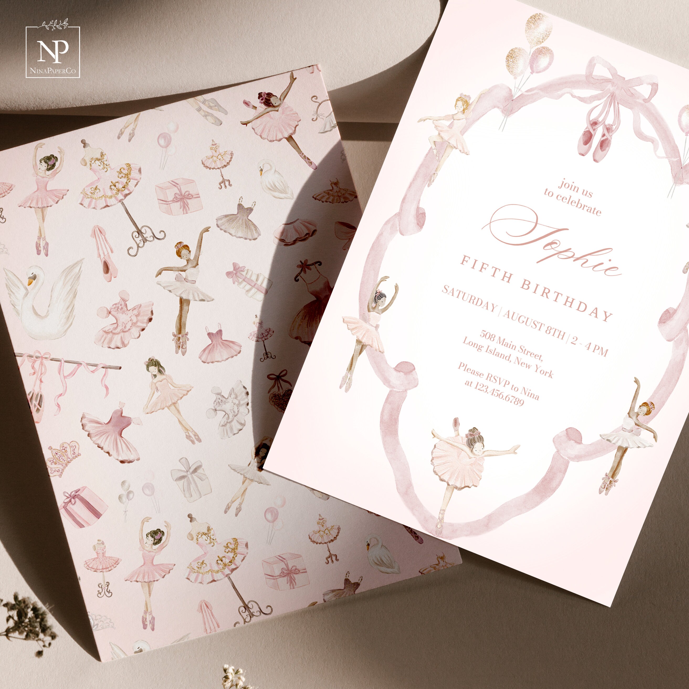 Ballerina Birthday Invitation Template Ballerina Birthday - Etsy