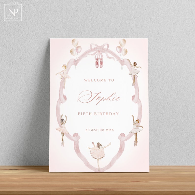 Ballerina Birthday Welcome Sign Template Ballerina Birthday - Etsy
