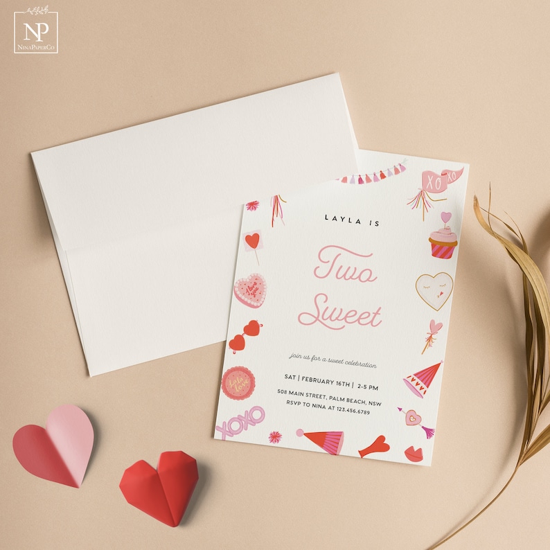 Sweetheart Birthday Invitation Template, EDITABLE Valentine Birthday ...