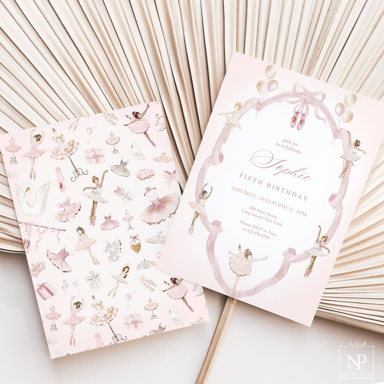 Ballerina Birthday Invitation Template Ballerina Birthday Invite Ballet ...