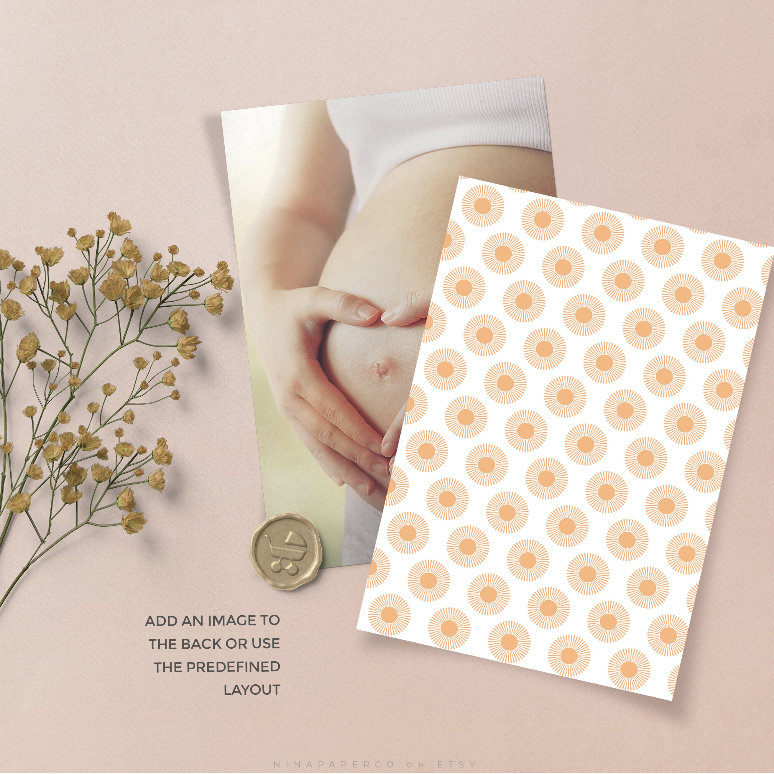 Boho Sunshine Baby Shower Invitation Set, Sunshine Baby Shower Invite ...