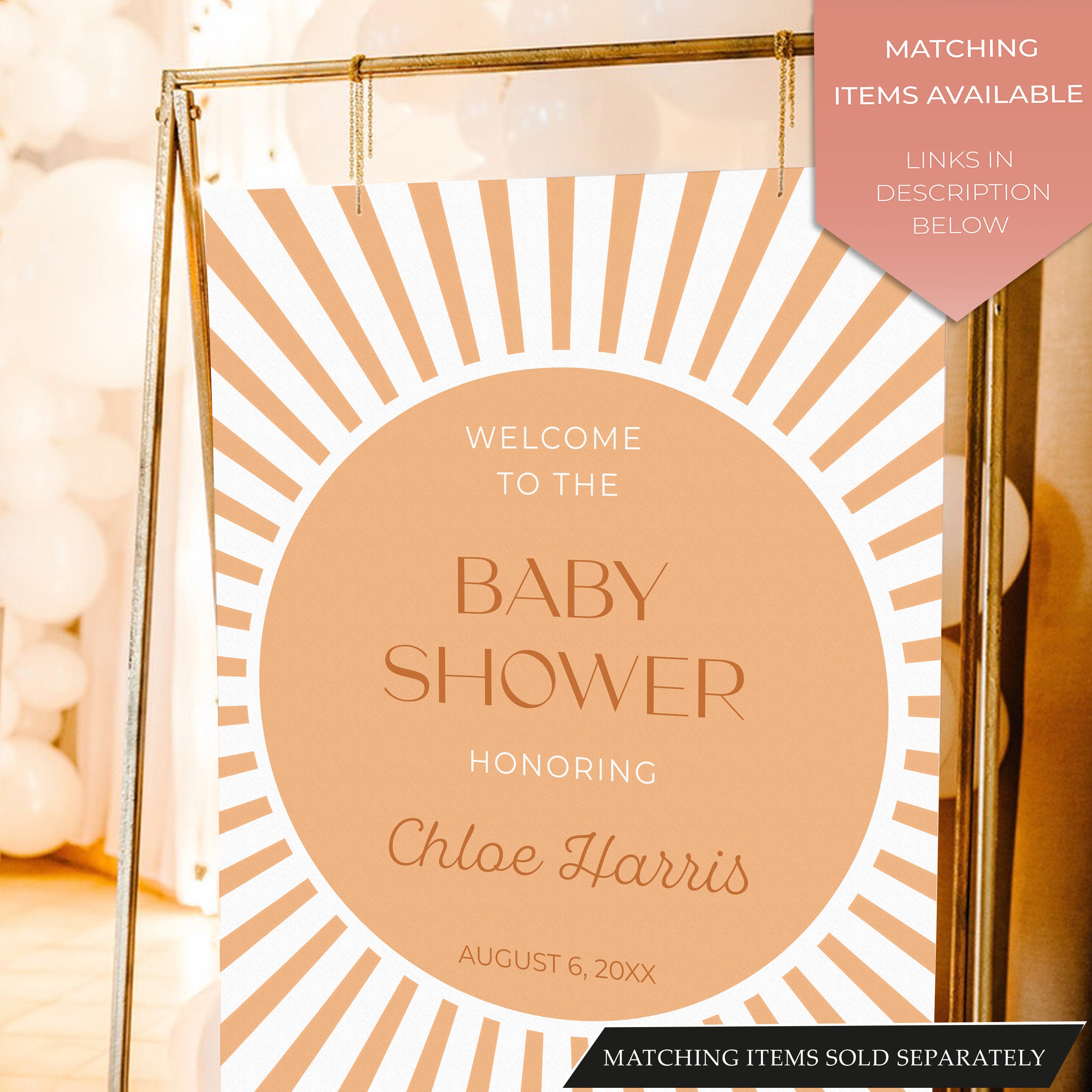 Boho Sunshine Baby Shower Invitation Set, Sunshine Baby Shower Invite ...