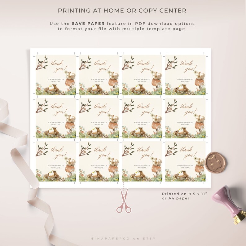 WOODLAND Baby Shower Favor Tags, Forest Animals Party Favors, Thank You ...