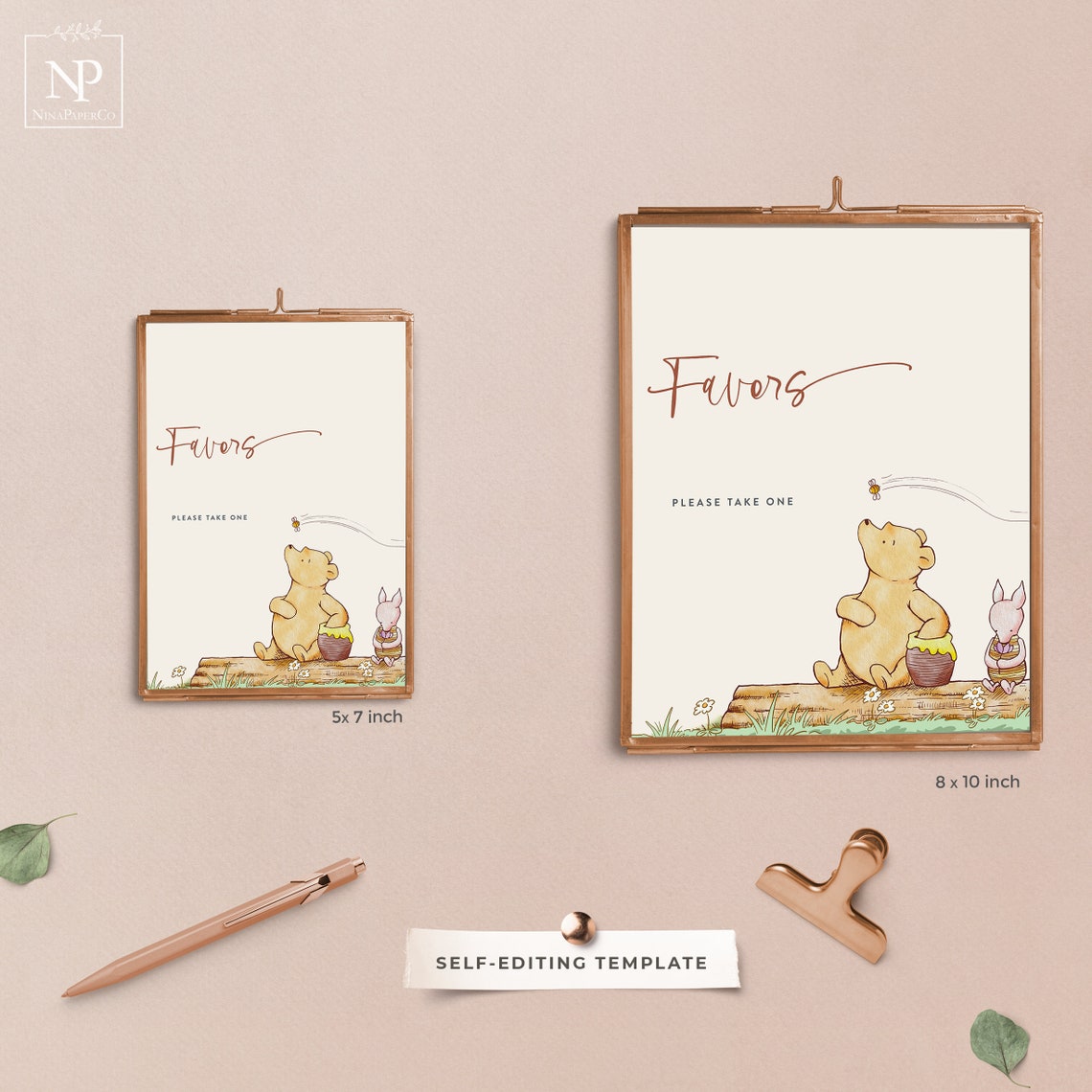 Winnie the Pooh Custom Sign Template, Bear Baby Sprinkle Sign, Table ...