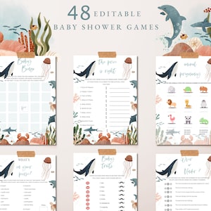 Under the Sea Baby Shower Games Bundle, 48 Baby Shower Games, Ocean ...