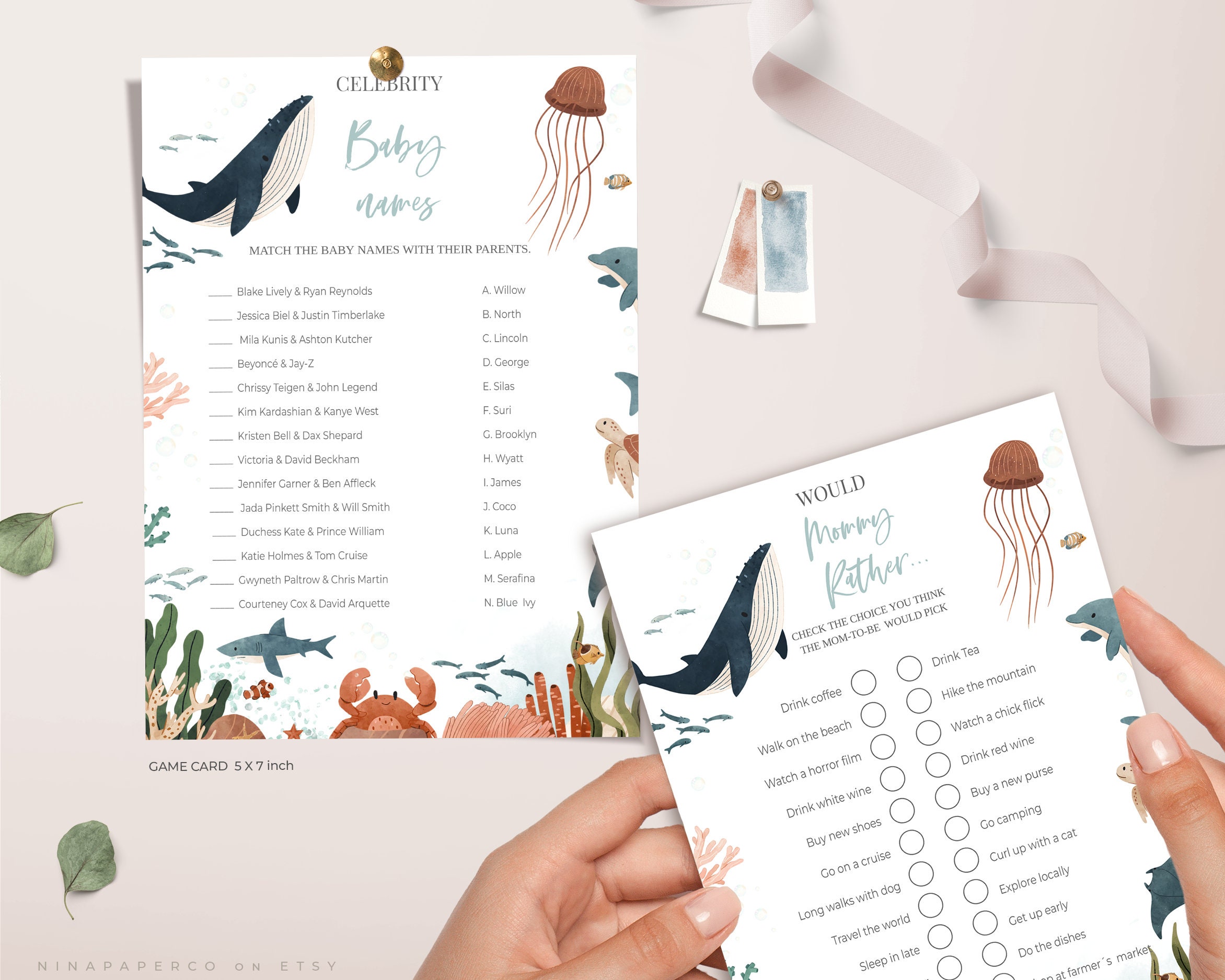 Under the Sea Baby Shower Games Bundle 48 Baby Shower Games - Etsy