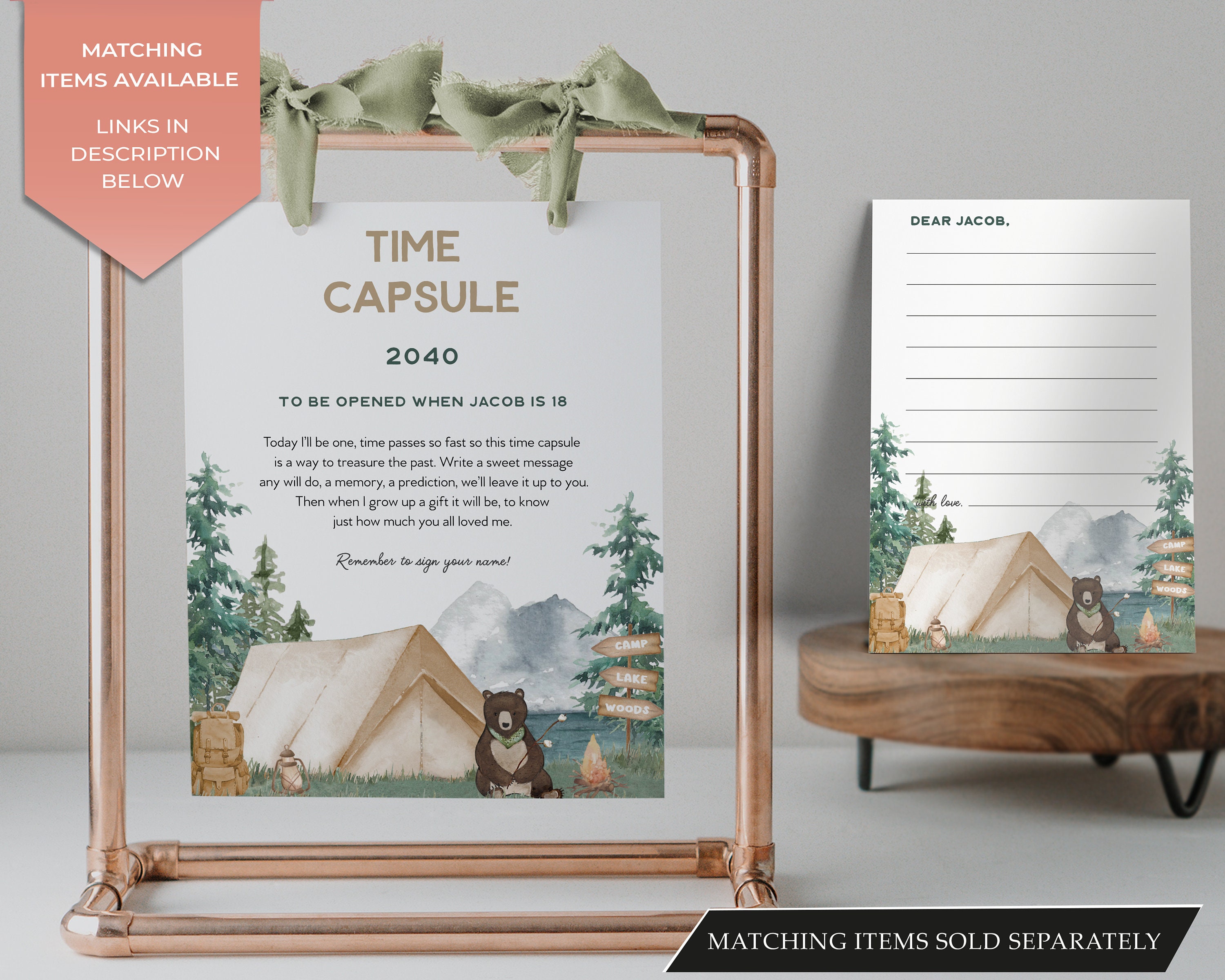 One Happy Camper First Birthday Invitation Template Camping - Etsy
