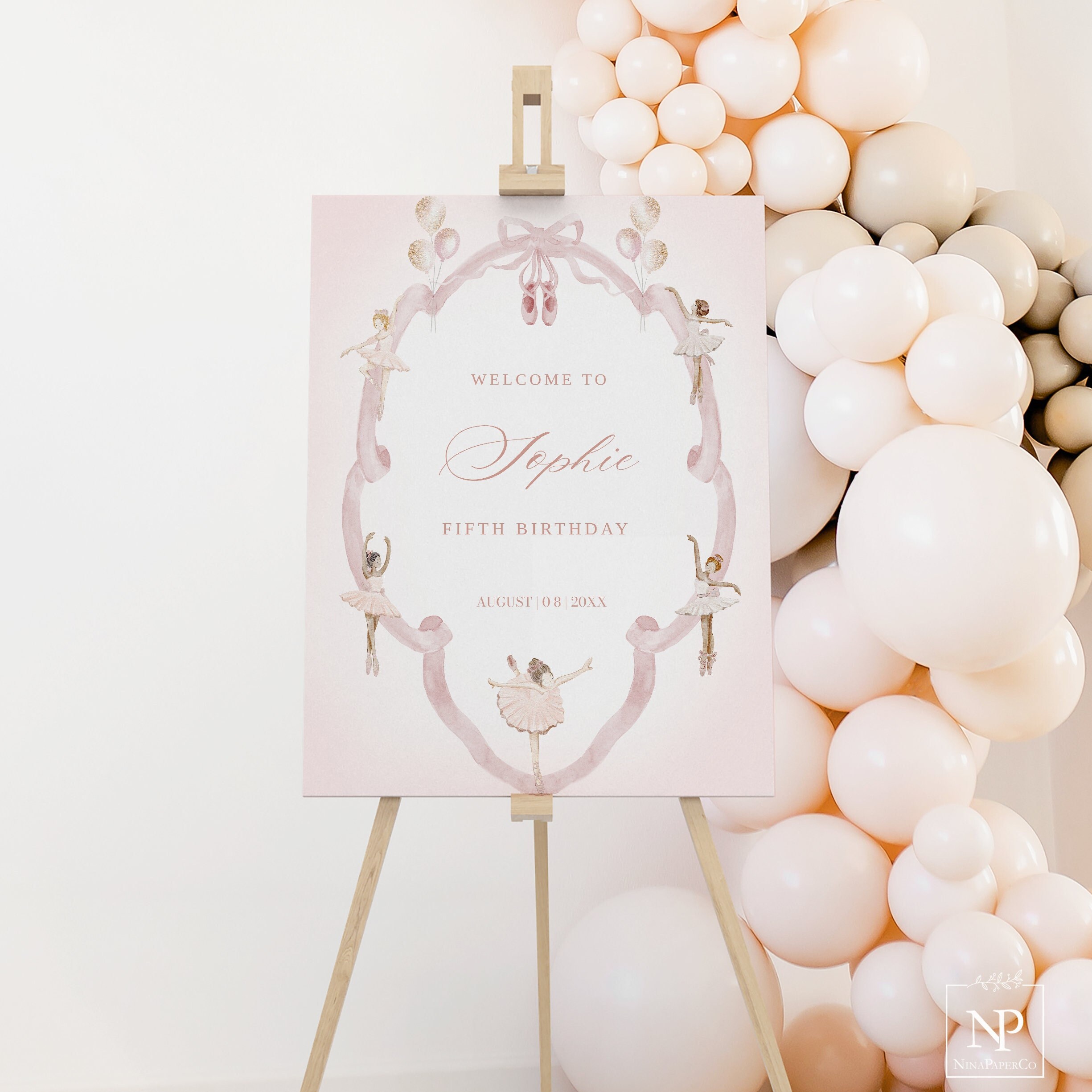 Ballerina Birthday Welcome Sign Template, Ballerina Birthday Party ...