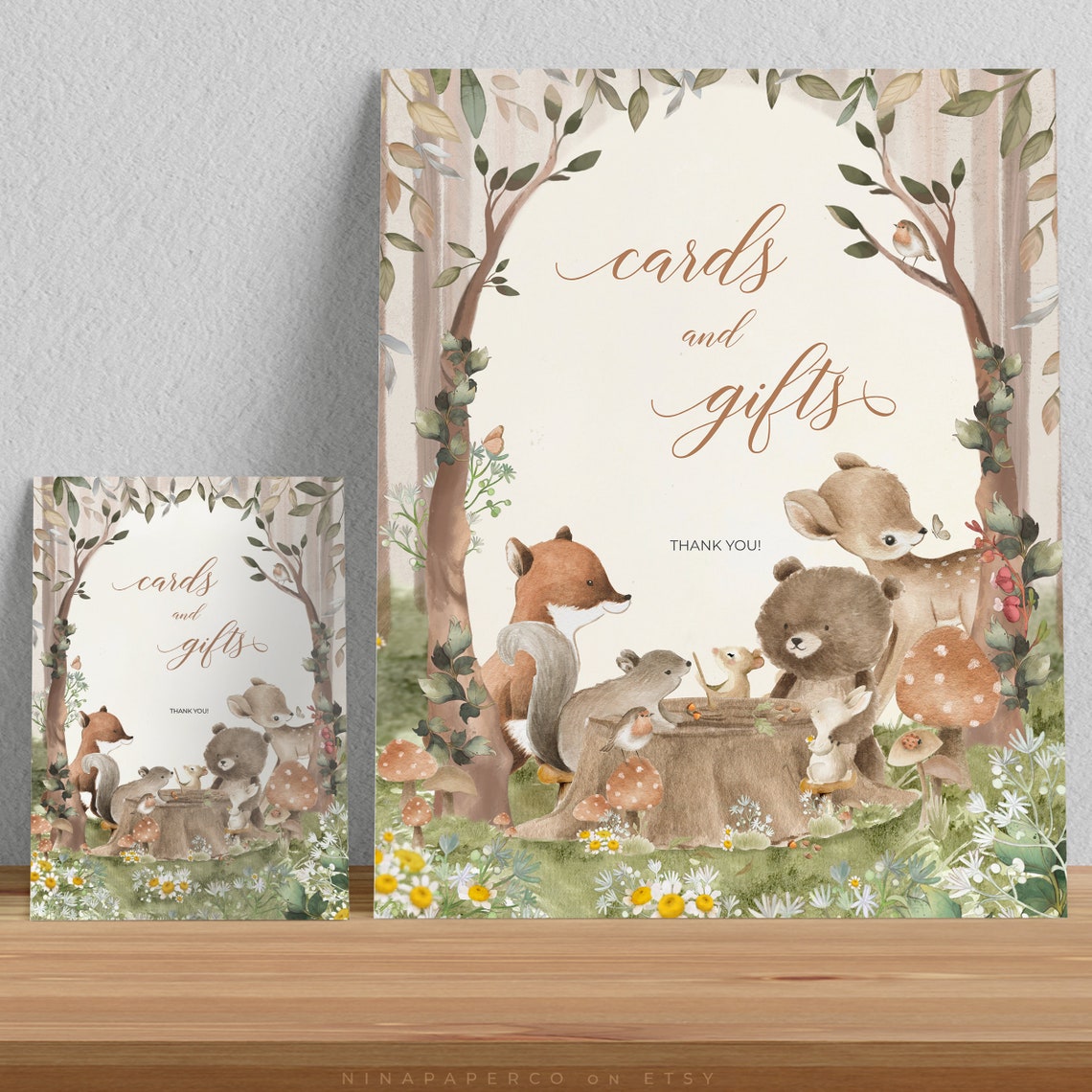 WOODLAND Baby Shower Sign Forest Animals Cards & Gifts Sign - Etsy