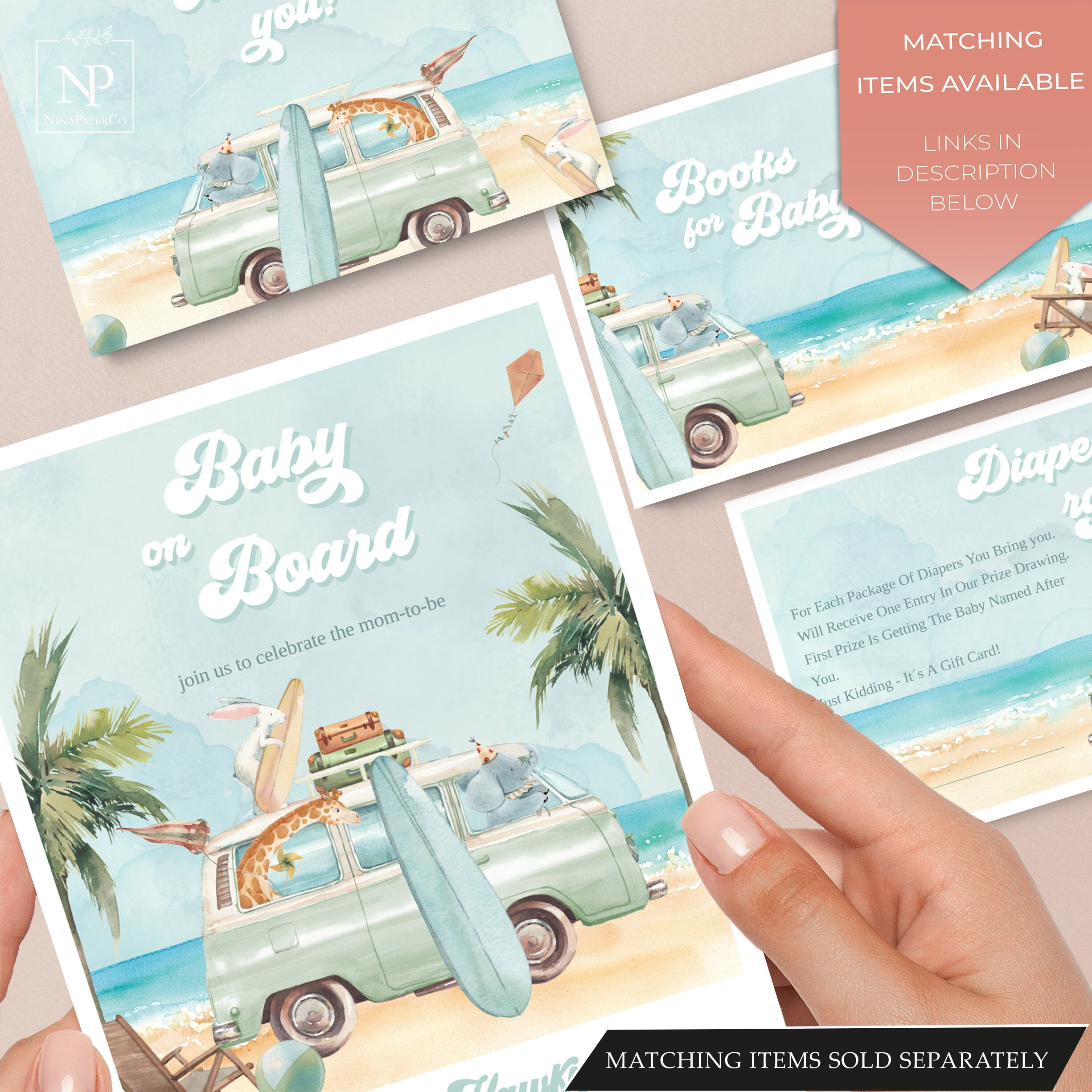 Surf Beach Baby Welcome Sign, Beach Party Sign, Baby on Board Welcome ...