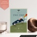 Race Car Thank You Card Template, Two Fast Birthday Card, Vintage Race ...