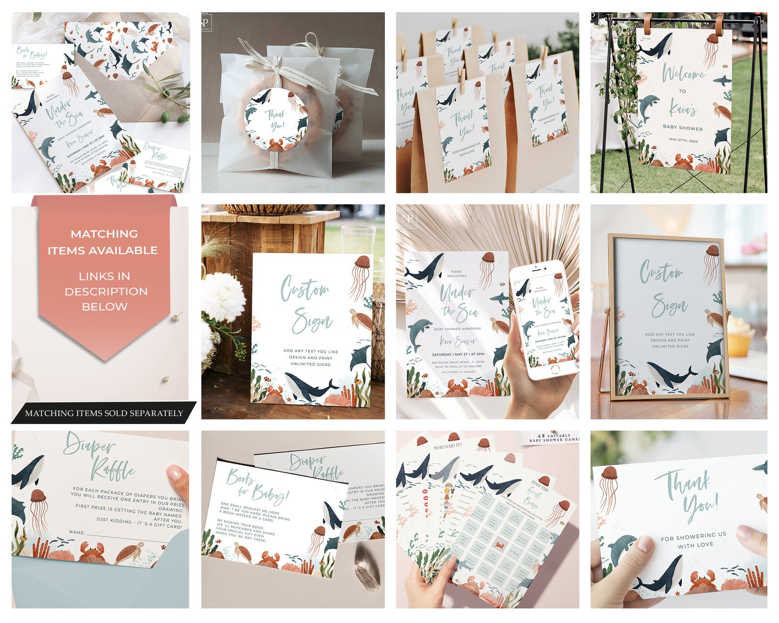 Under the Sea Baby Shower Games Bundle 48 Baby Shower Games - Etsy