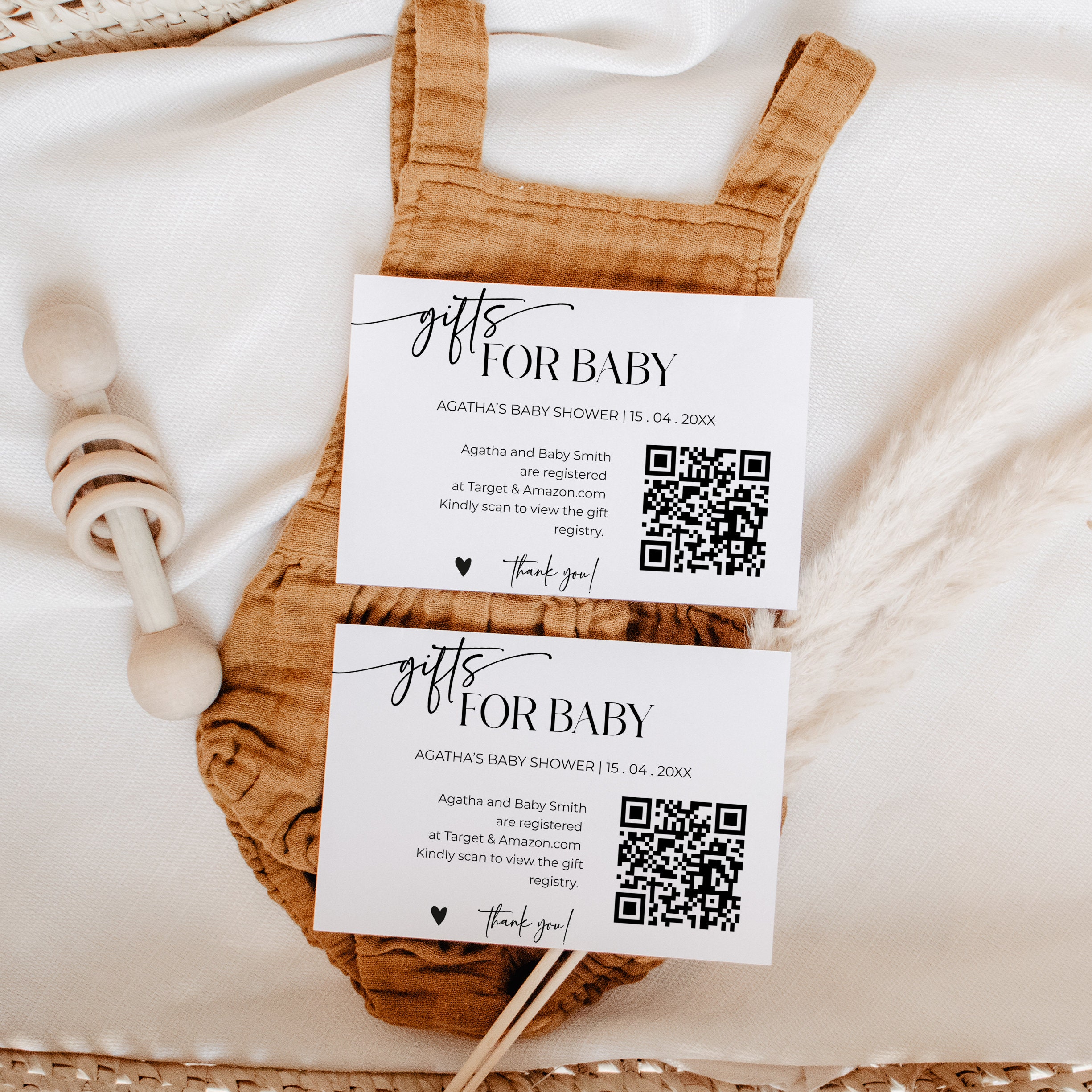 Baby Shower QR Code Gift Registry Card, Gift Registry QR Code ...