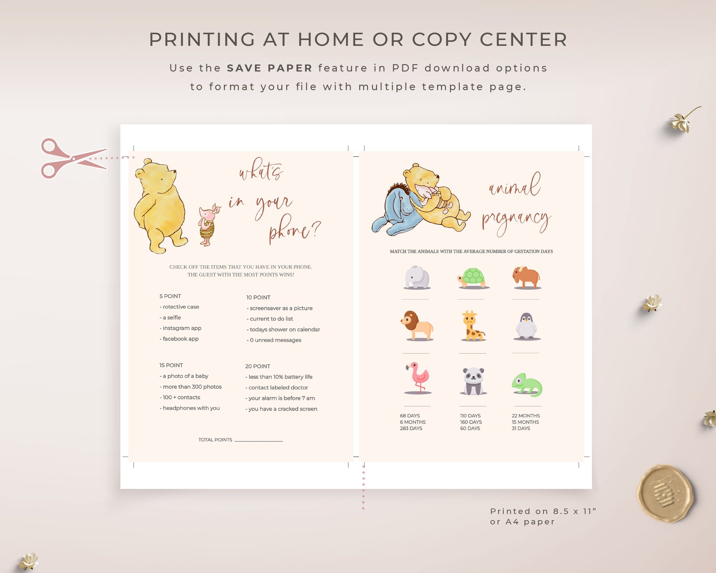 Winnie the Pooh Baby Shower Games Bundle, 48 Baby Shower Games, Winnie ...