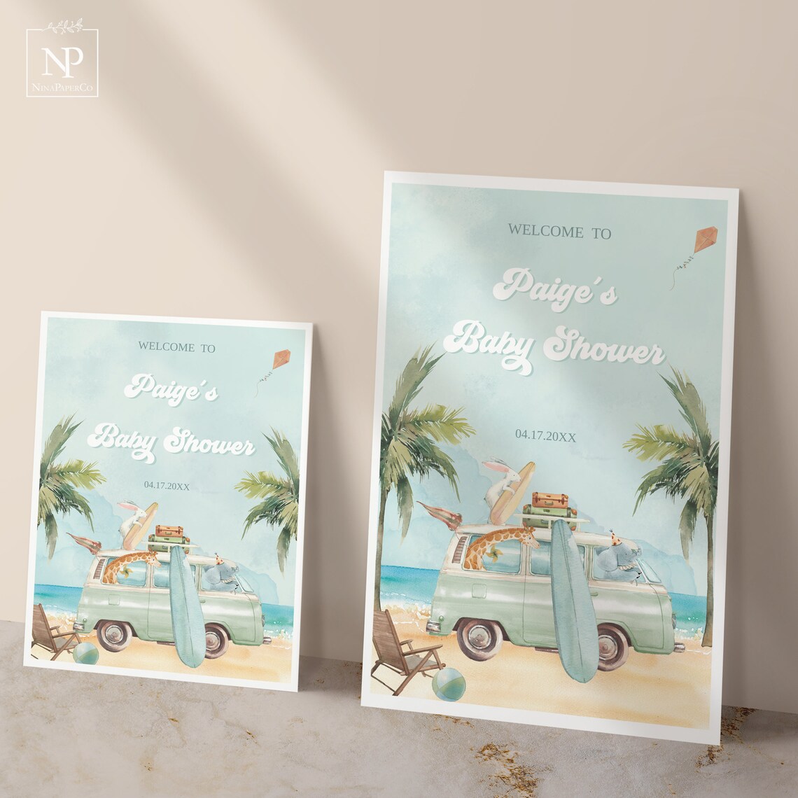 Surf Beach Baby Welcome Sign, Beach Party Sign, Baby on Board Welcome ...