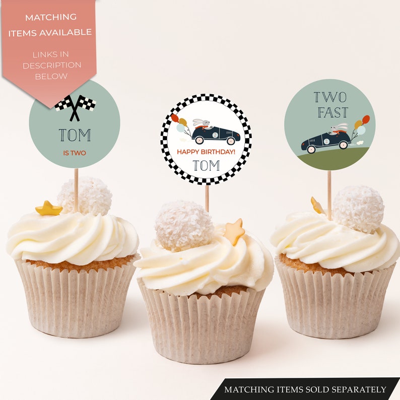 Race Car Thank You Card Template Two Fast Birthday Card - Etsy