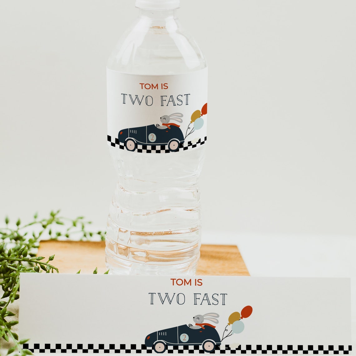 Race Car Water Bottle Label Template Two Fast Favor Water - Etsy
