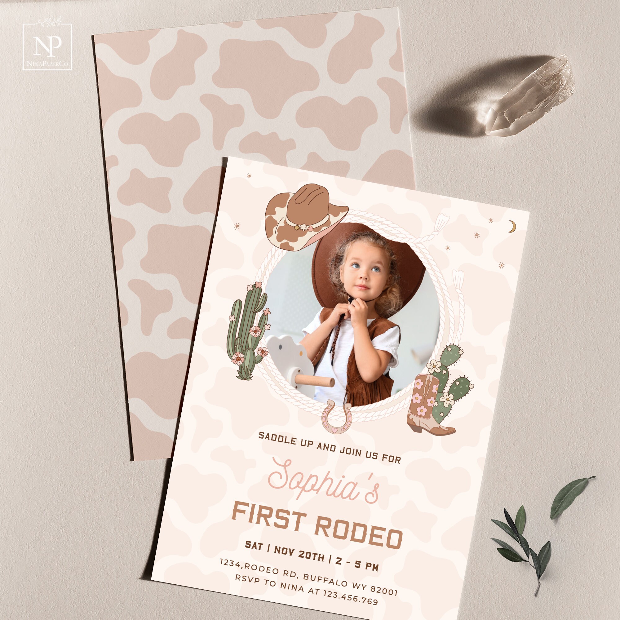 Printable My First Rodeo Invitation Template Wild West Cowgirl 1st ...