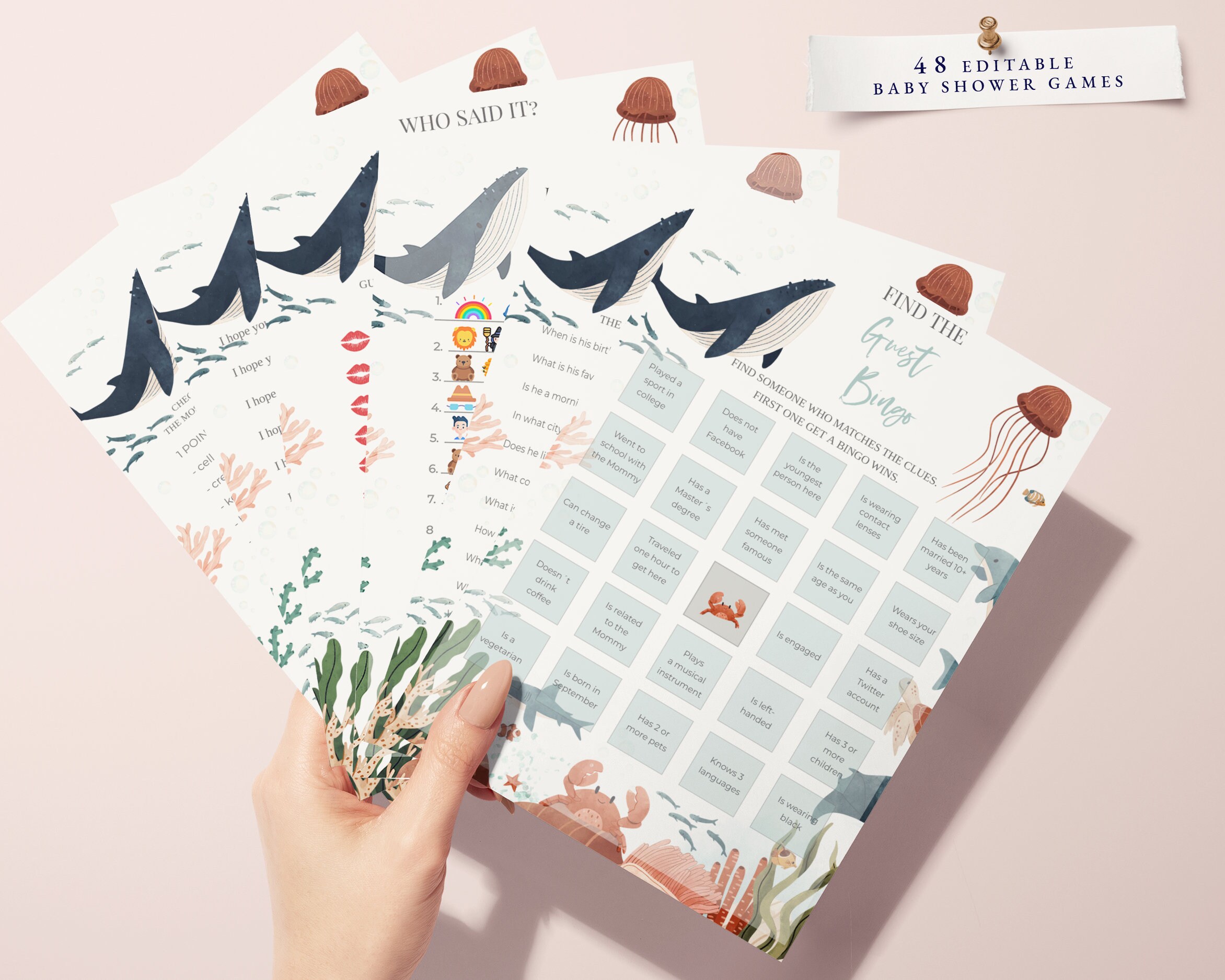 Under the Sea Baby Shower Games Bundle 48 Baby Shower Games - Etsy