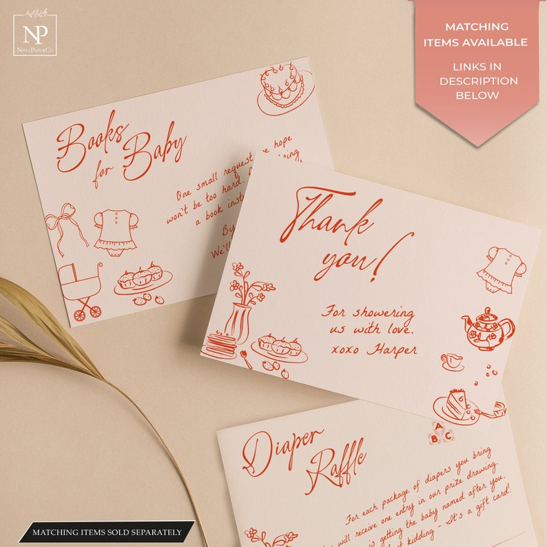 Hand Drawn Baby Shower Invitation Template, Funky Scribble Illustration ...
