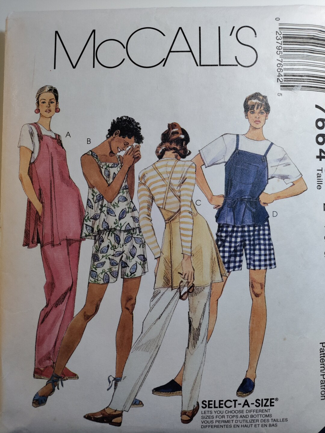 Mccall's 7664 A Line Wrap Top in 2 Lengths, Pull on Pants and Shorts ...