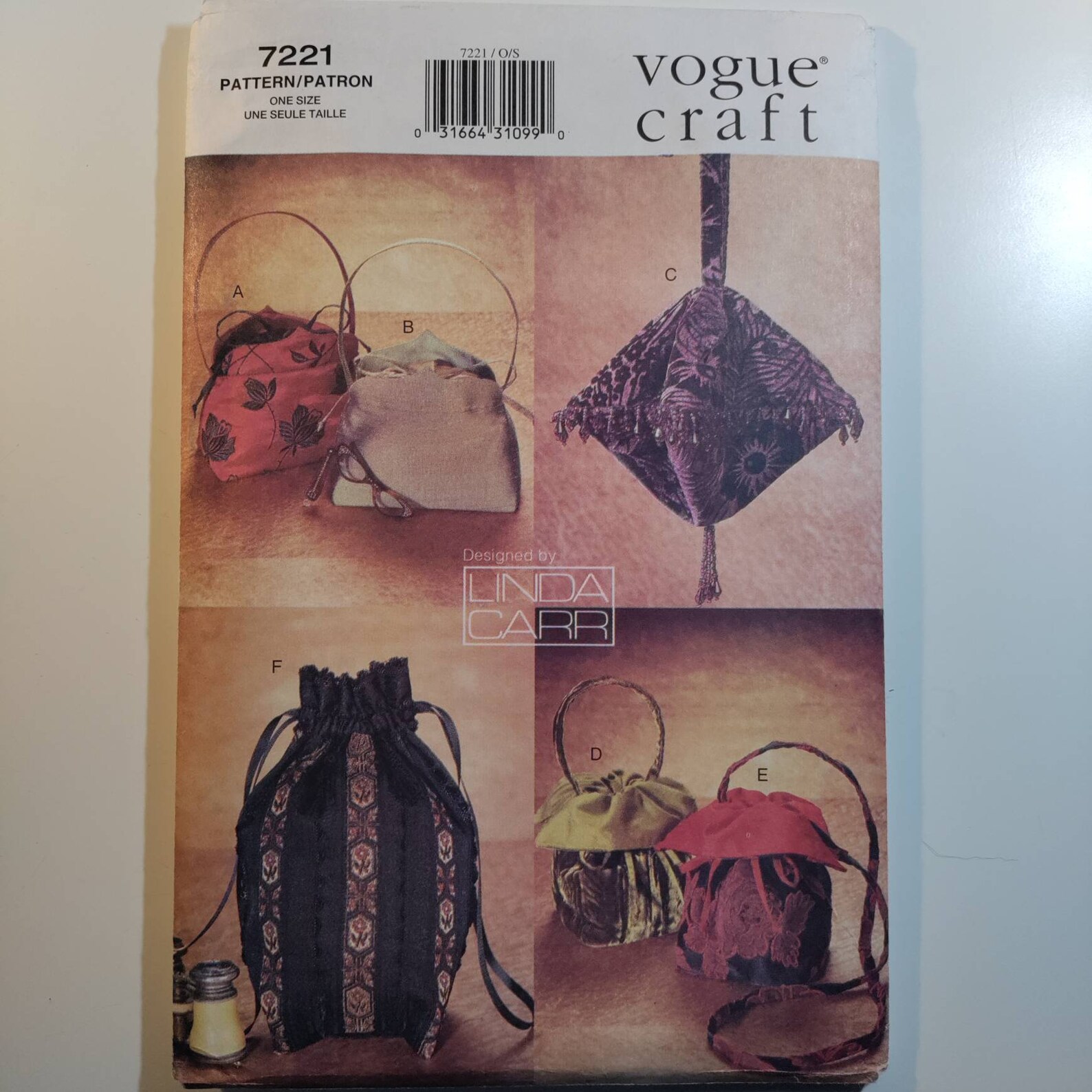Vogue Craft 7221 Linda Carr Small Bags Pattern, Uncut and Factory ...