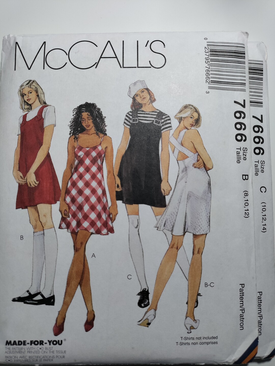 Mccall's 7666 Dress or Jumper, Pick Your Size, All Uncut and Factory ...