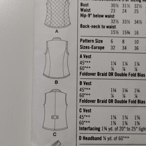 Simplicity 1499 Vest Variations and Headband, Sizes 16-24, Uncut and ...